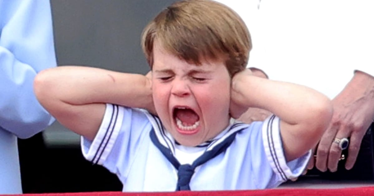 Prince Louis covers ears during Platinum Jubilee flypast