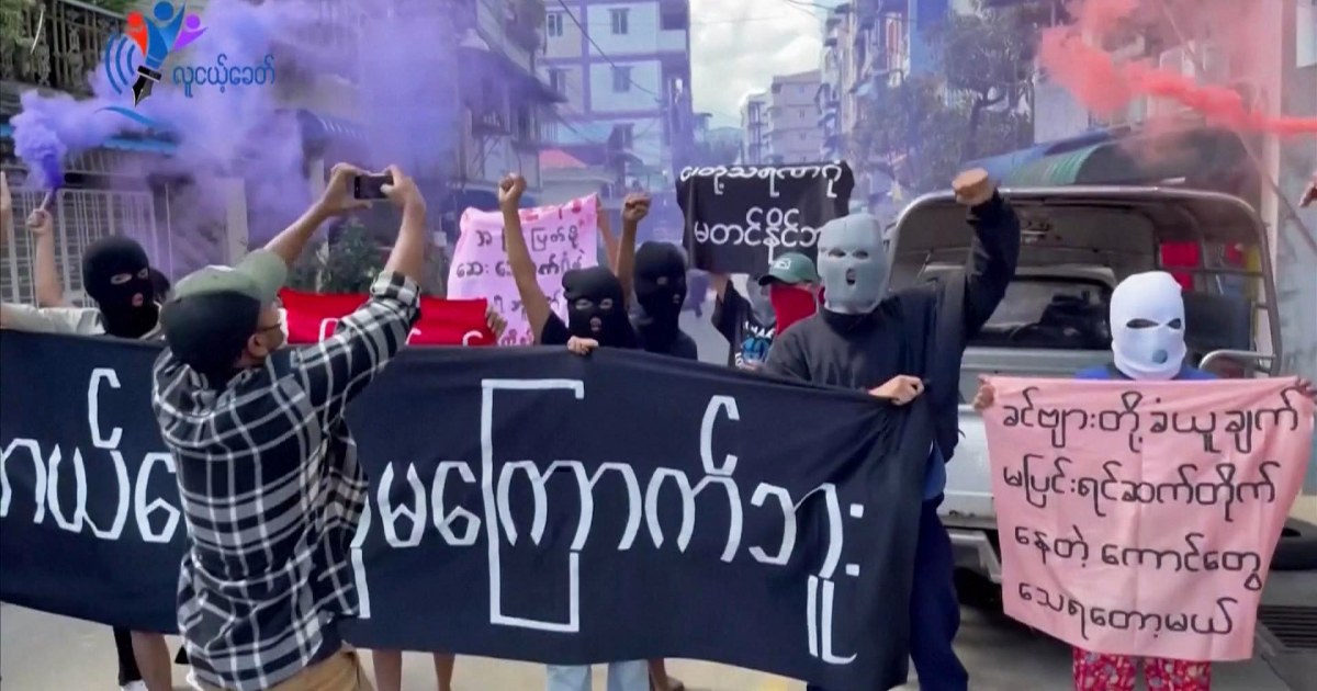 Myanmar protesters march against execution of activists