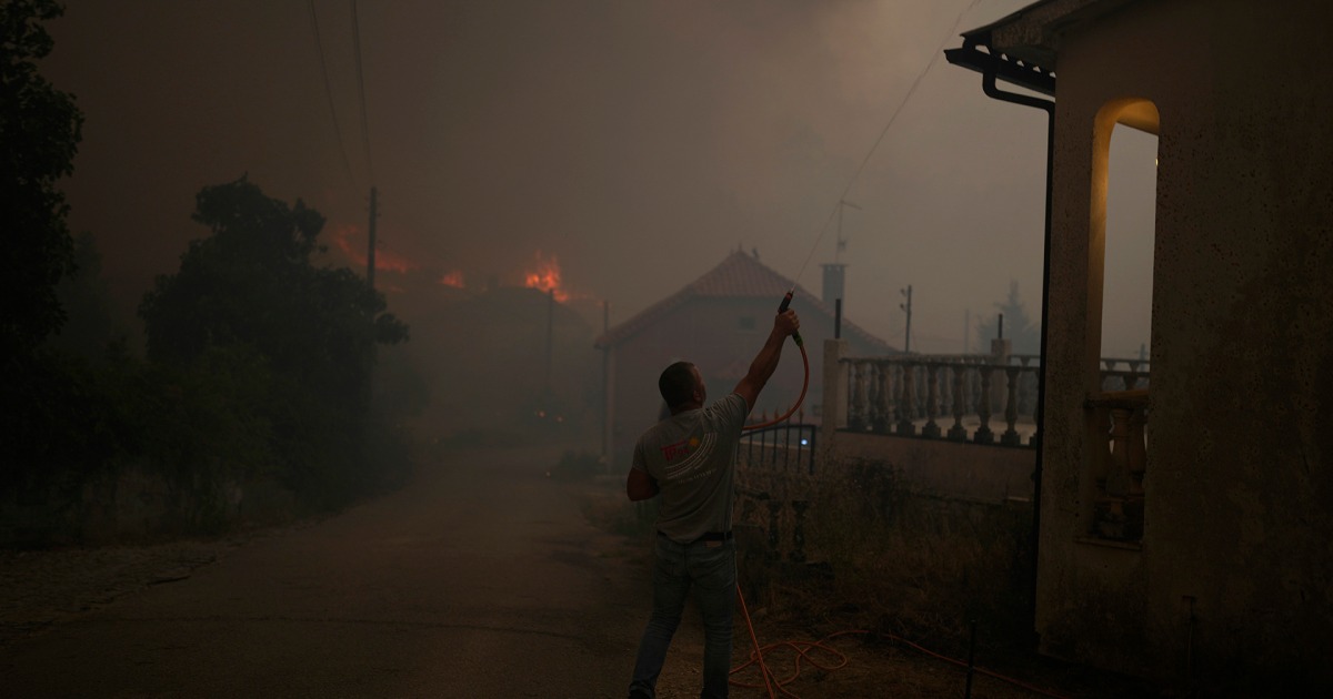 Local residents battle wildfires in Portugal amid European heat wave