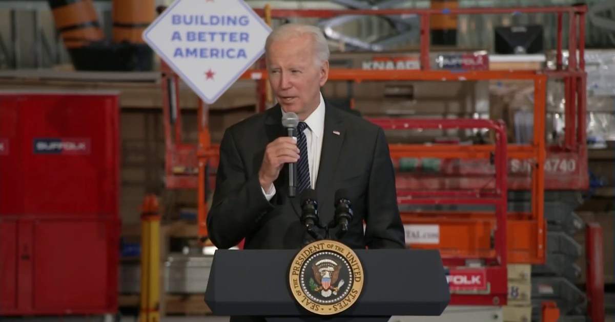Biden praises infrastructure investments during visit to Boston