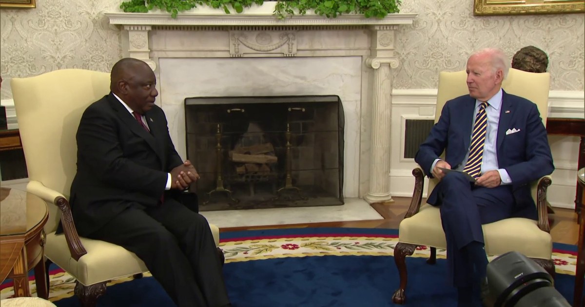 Biden meets with South African president at the White House