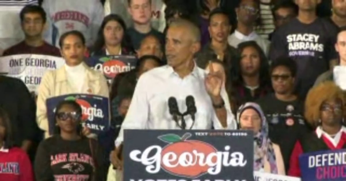 Obama takes moment of silence for Paul Pelosi at Atlanta rally