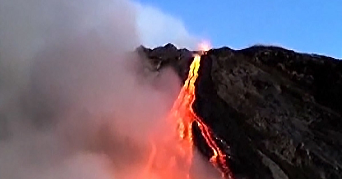 Drone video captures Italy's erupting Stromboli volcano