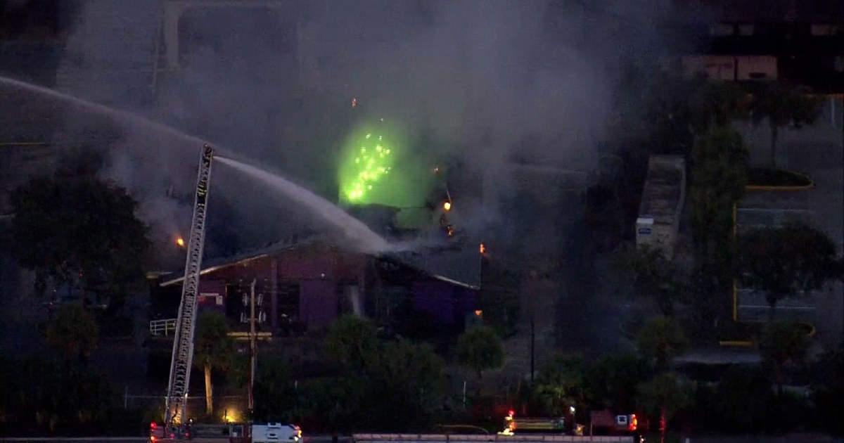 Sparks fly after Florida fireworks store goes up in flames