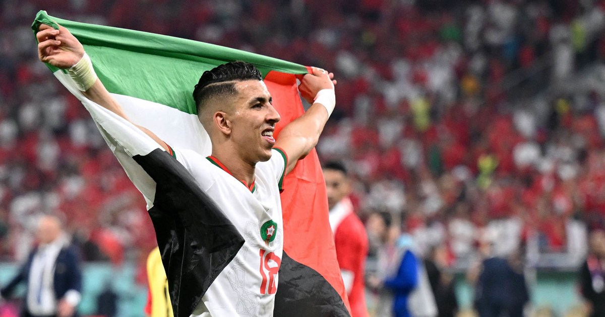 Palestinian flags fly at Qatar's World Cup