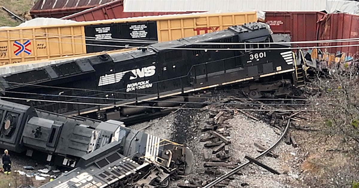 Drone video shows Tennessee train derailment after collision with semitruck