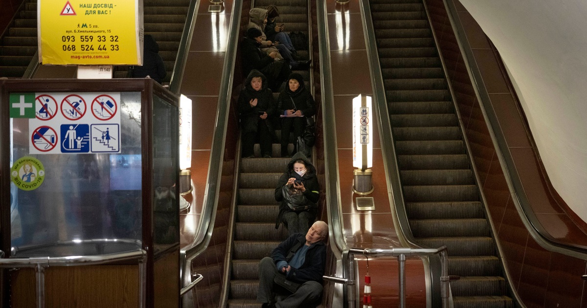 Ukrainians shelter in metro station as Russian missiles target Kyiv
