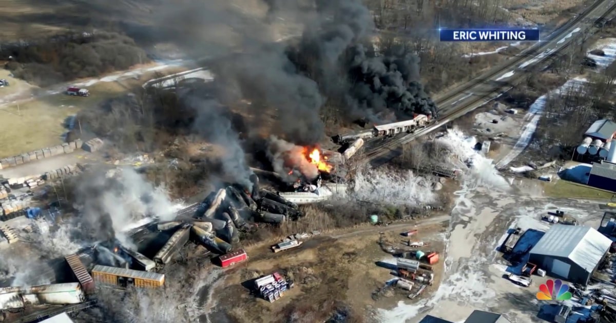 Ohio train derailment prompts controlled release of chemicals on board