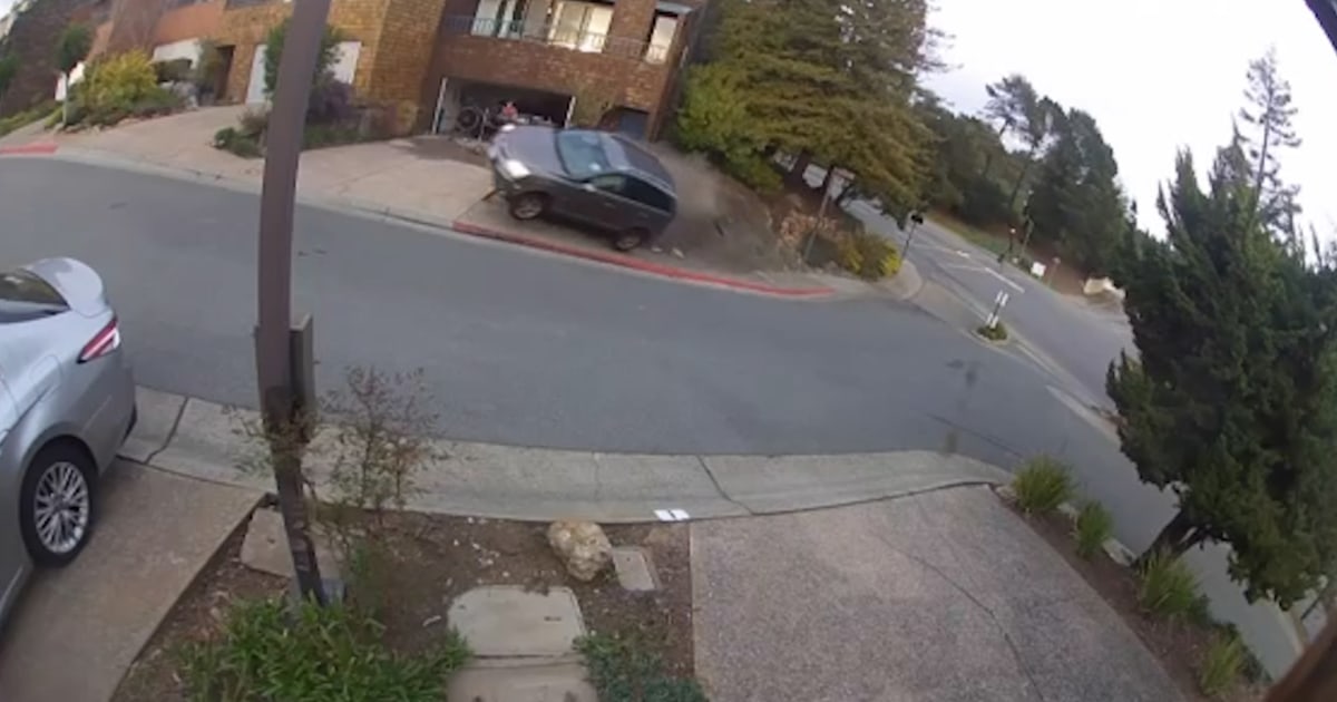 Video captures car losing control before crashing into California home
