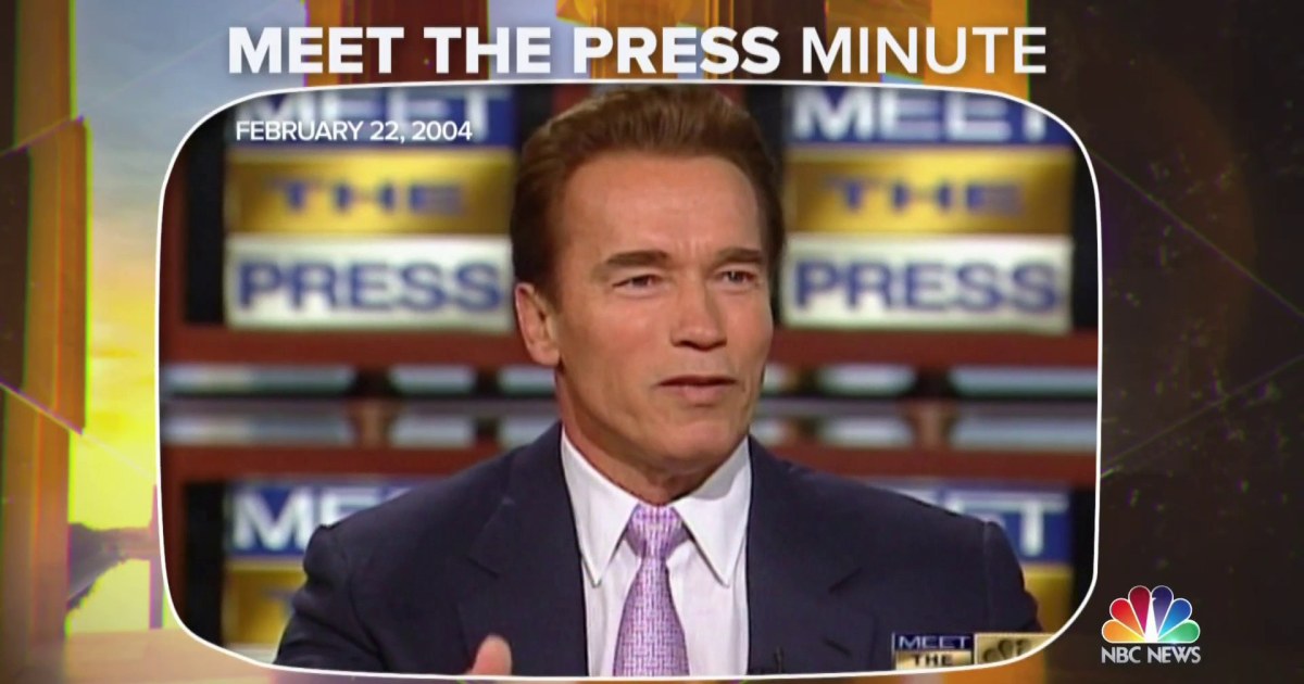 Meet the Press Minute: Arnold Schwarzenegger explains how acting helped ...
