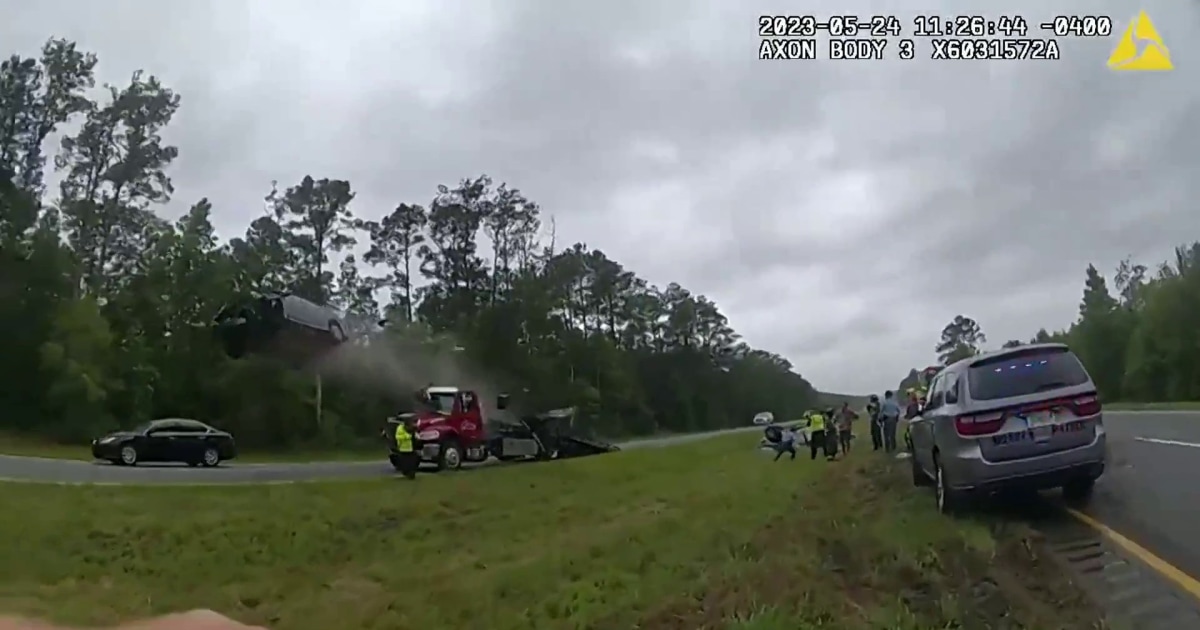 Dramatic car flip caught on camera