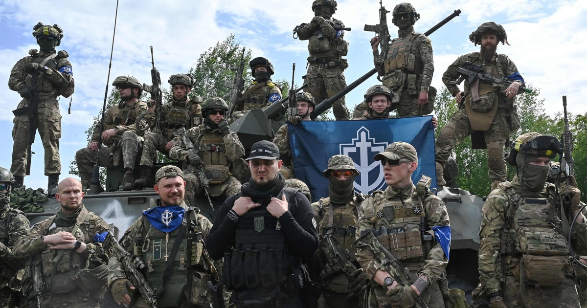 Anti-Putin Russian militia holds press conference near Ukraine border