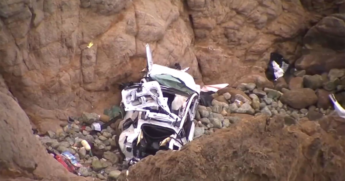 Man intentionally drove Tesla off cliff with family inside, wife says