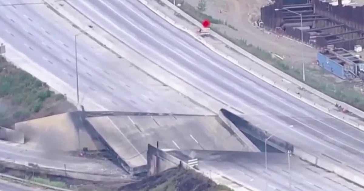 Truck fire under Philadelphia's I-95 causes interstate to collapse