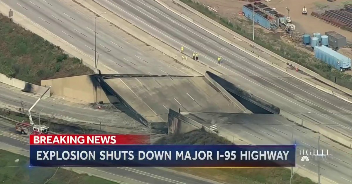Explosion destroys section of I-95 in Philadelphia