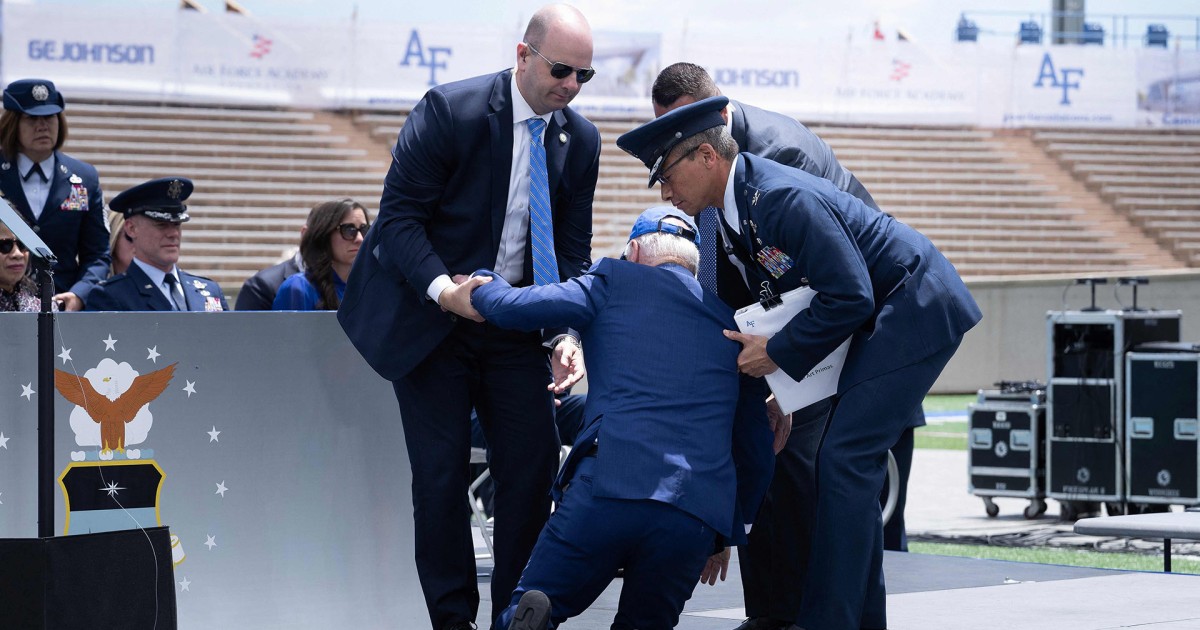 Watch Biden Falls On Stage At Air Force Academy Graduation Flipboard