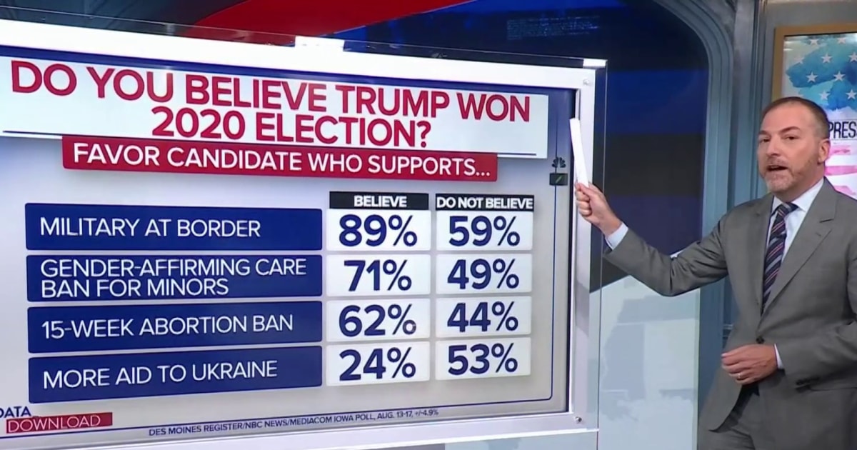 Republican primary electorate split on issues based on view of 2020 ...