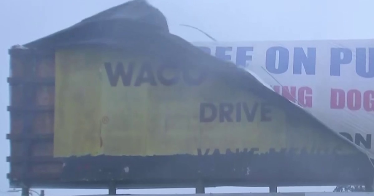 Strong Idalia winds rip Florida billboard during live NBC report
