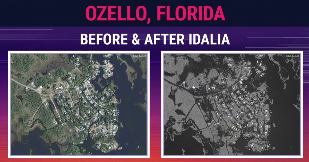 Satellite images show before and after Idalia flooded parts of Florida