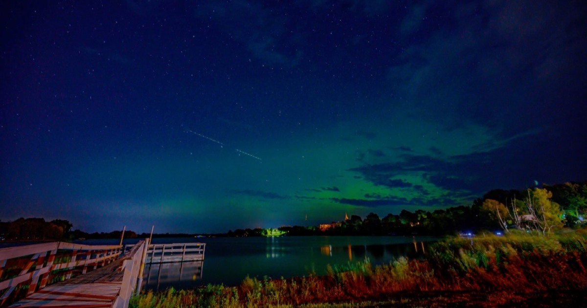 Northern lights illuminate the skies over Minnesota