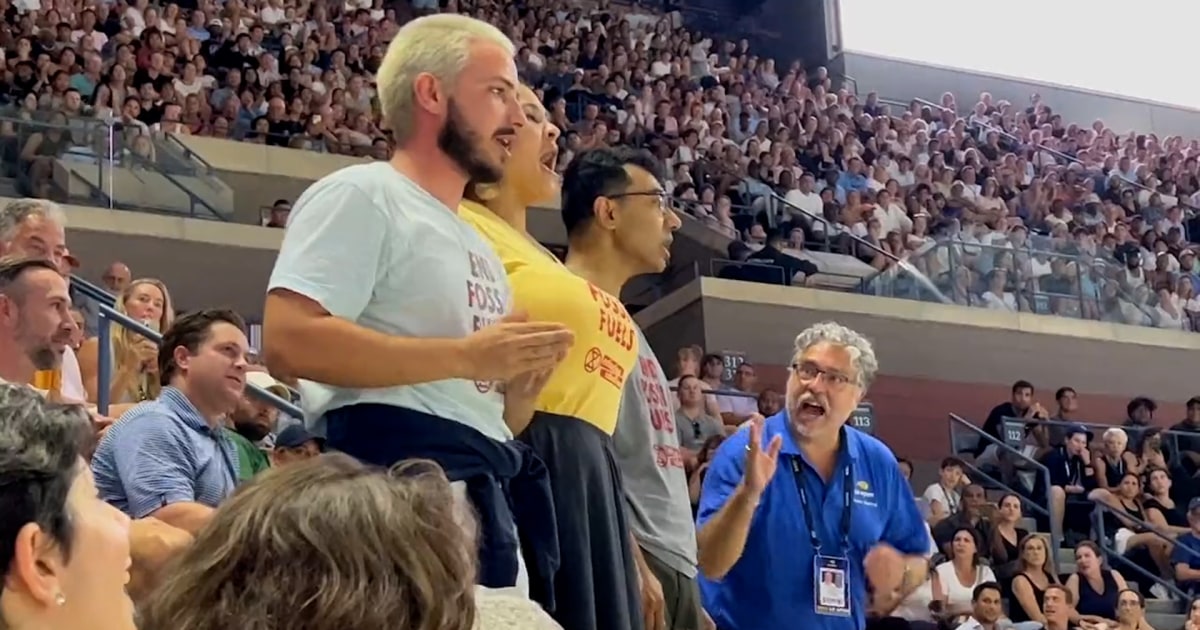 U.S. Open match delayed after climate protester 'glued his feet’ to the ...