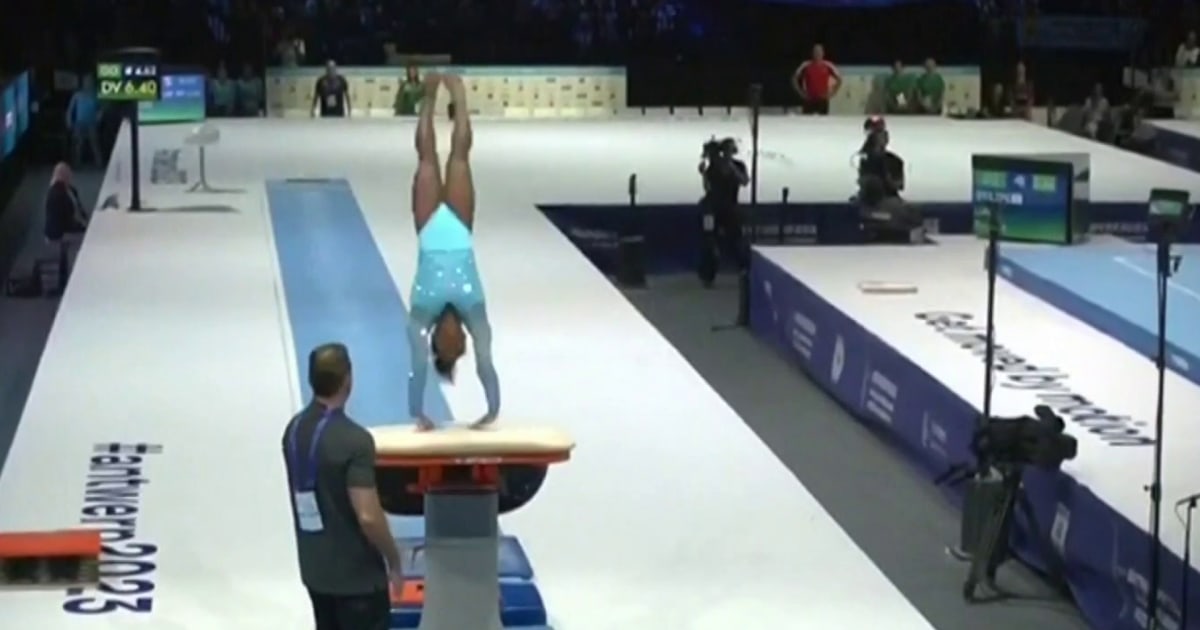 Gymnast Simone Biles lands never-before-done move