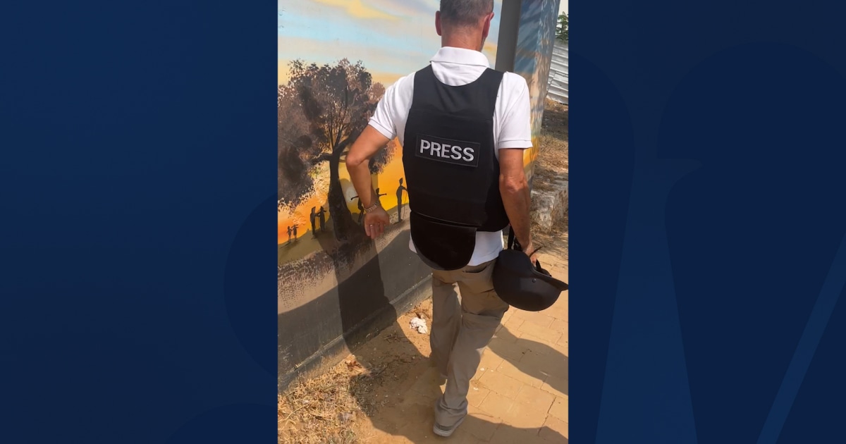 Watch: NBC news crew runs to shelter in Israel