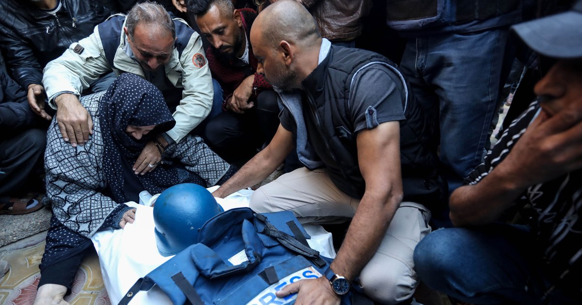 Mourners hold funeral held for Al Jazeera cameraman killed in Gaza
