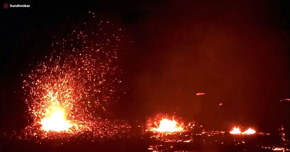 Volcano erupts in Iceland, spewing lava toward a village