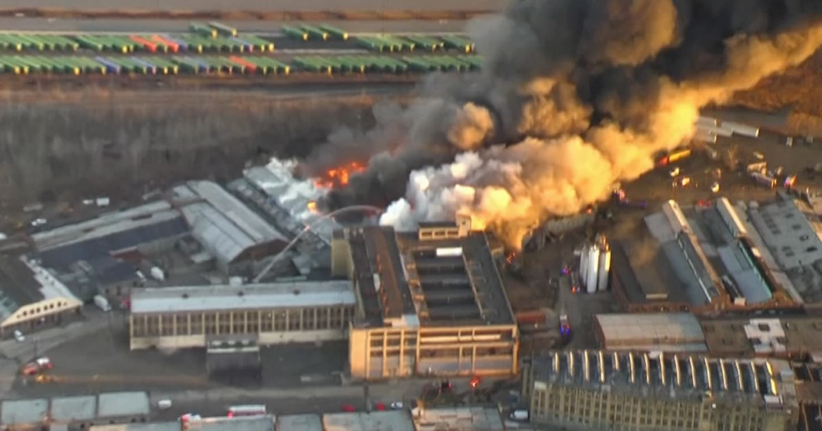 New Jersey factory partially collapses after massive fire