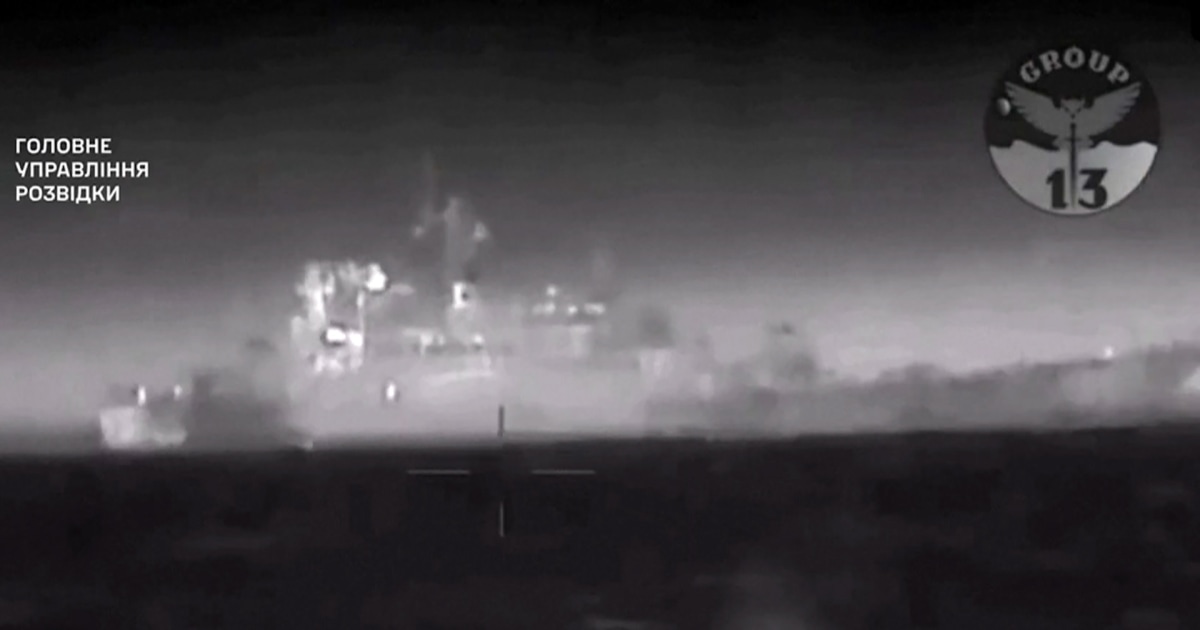 Video shows drone attack on Russian landing ship, Kyiv says