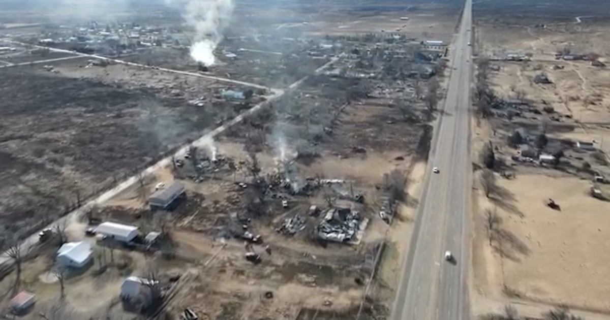 Drone footage captures devastation after Texas wildfire