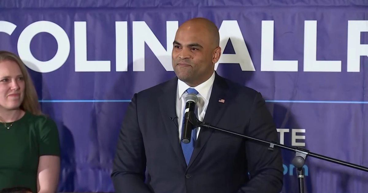 Colin Allred speaks after winning Texas Democratic Senate primary