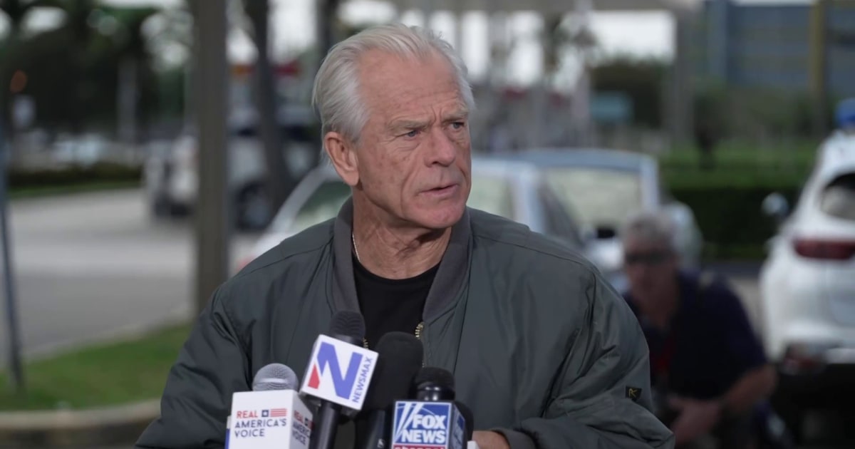 Former Trump adviser Peter Navarro speaks before reporting to prison