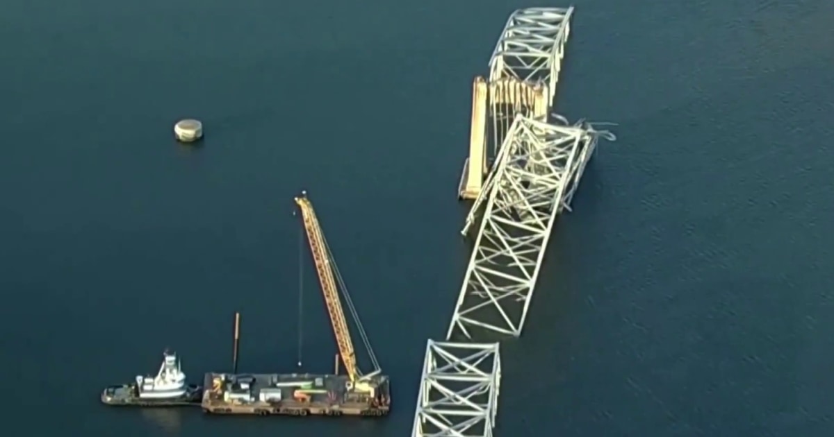 Giant crane arrives at scene of Baltimore bridge disaster