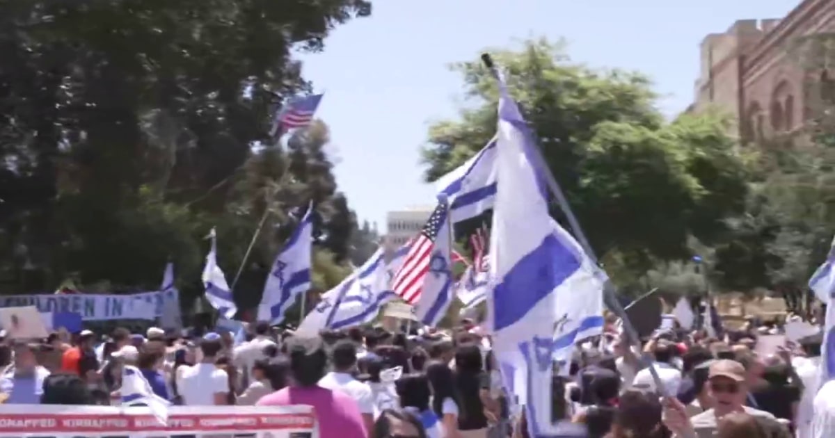 Protesters, counter-protesters clash on UCLA campus