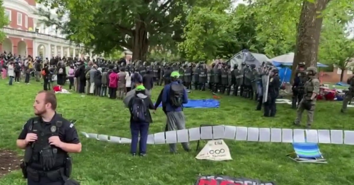 Police move in on protesters at University of Virginia