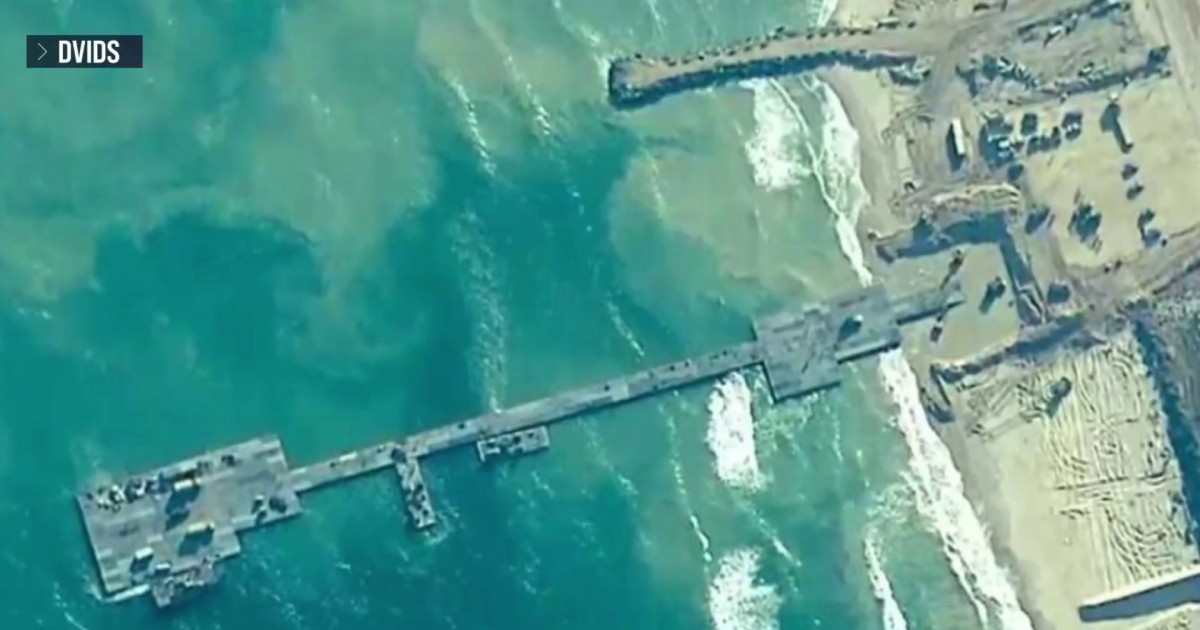 U.S. military anchors pier in Gaza for humanitarian aid