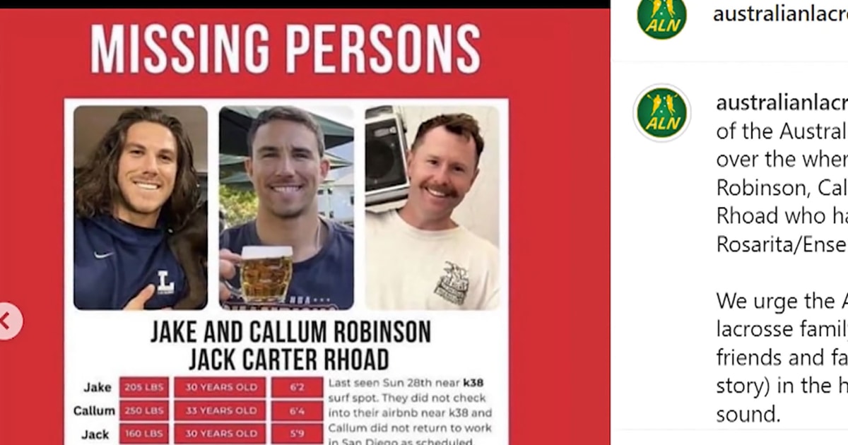 Three men on a surf trip to Baja California have gone missing