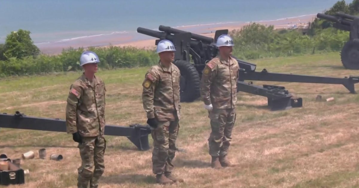 Watch: 21-gun salute in Normandy for 80th anniversary of D-Day