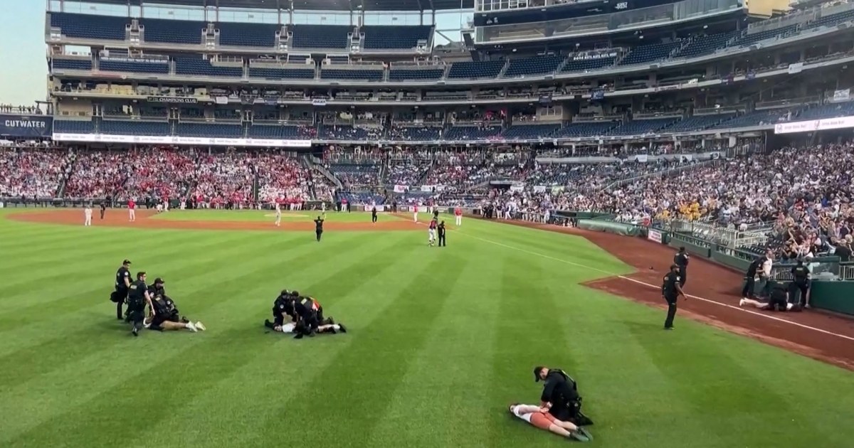 Protesters disrupt Congressional Baseball Game at Nationals Stadium