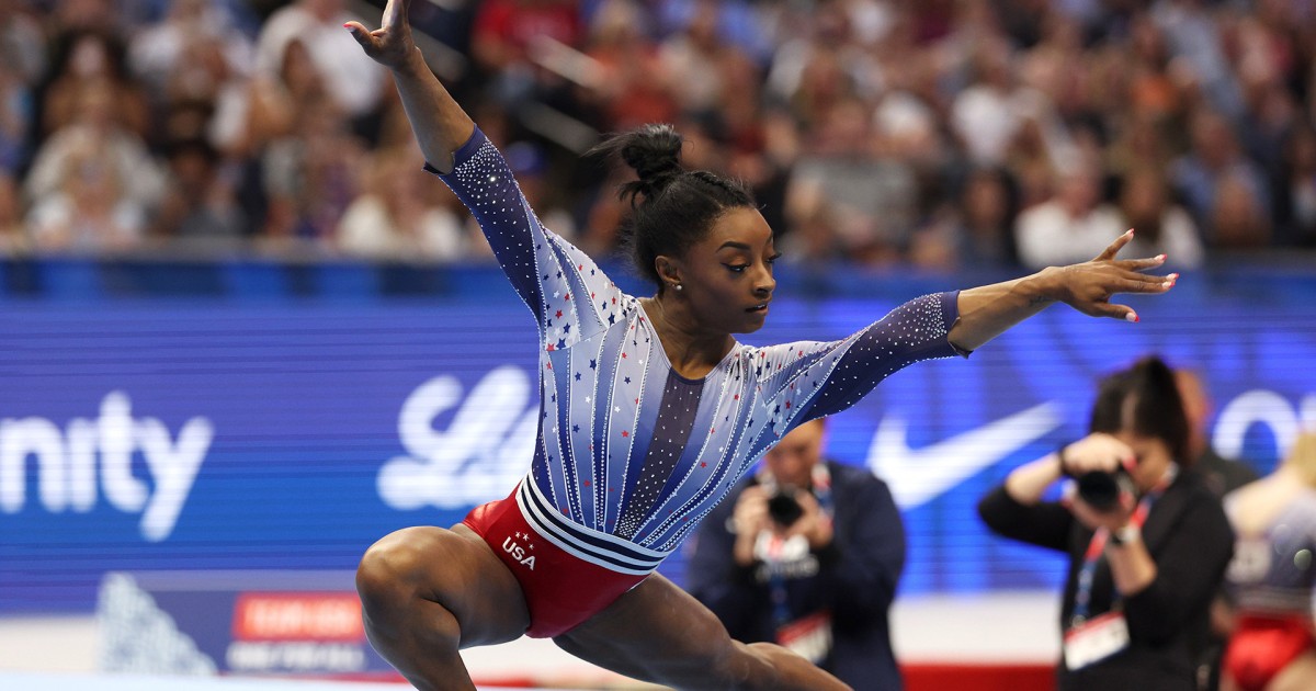 Watch: Simone Biles performs floor routine featuring Taylor Swift song