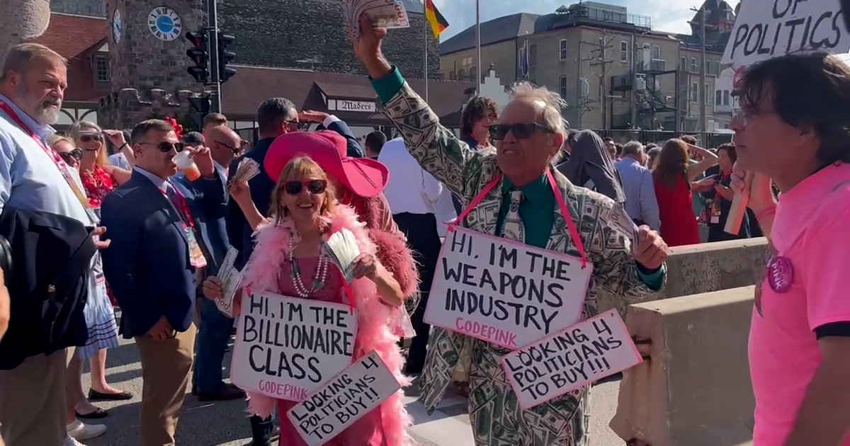 Code Pink stages protest skit outside RNC