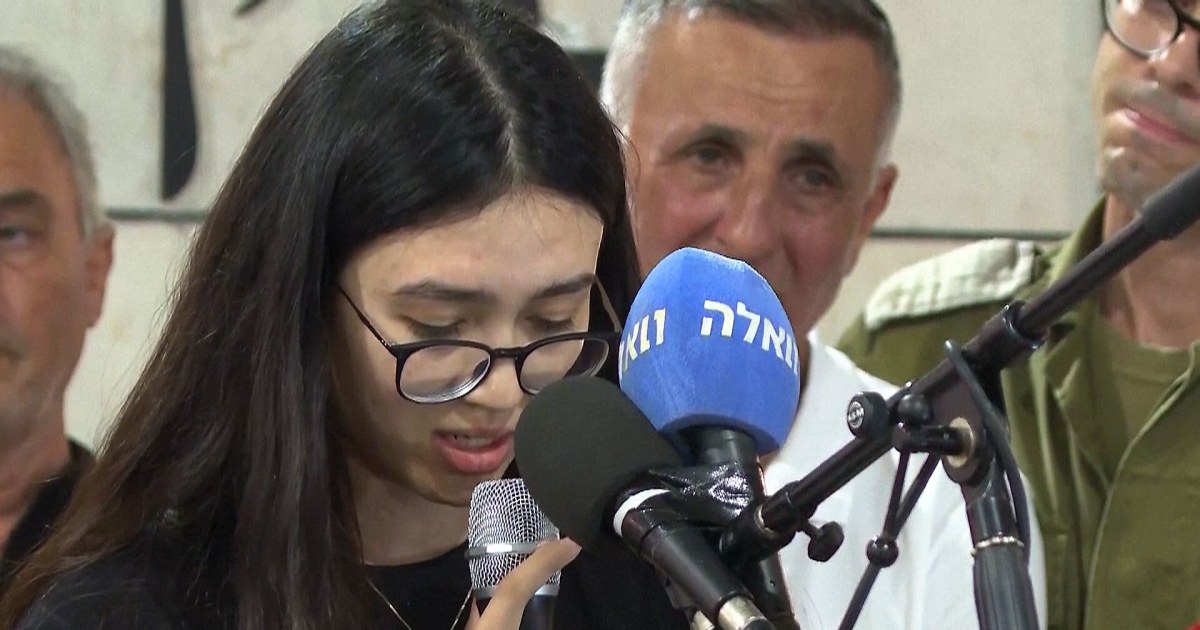 Rescued Israeli hostage Noa Argamani speaks at her mother’s funeral