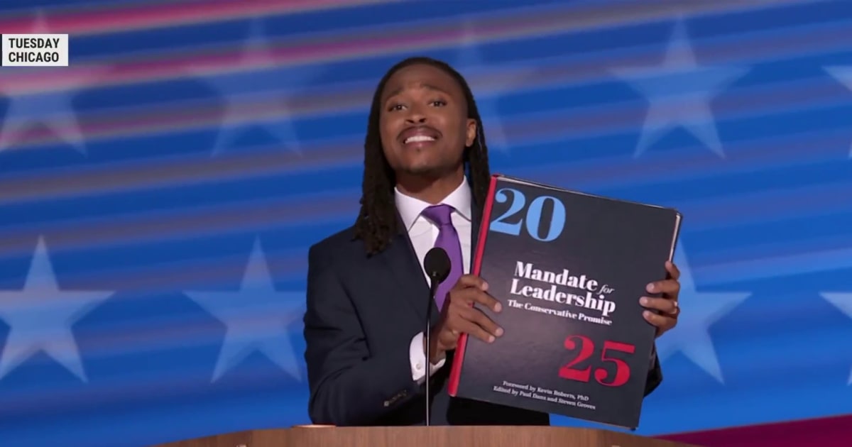 The motive behind the massive Project 2025 book at the DNC