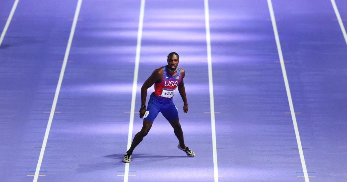 Noah Lyles talks about his 100m gold medal at the 2024 Paris Olympics