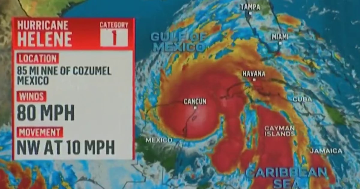 Helene strengthens to a Category 1 hurricane