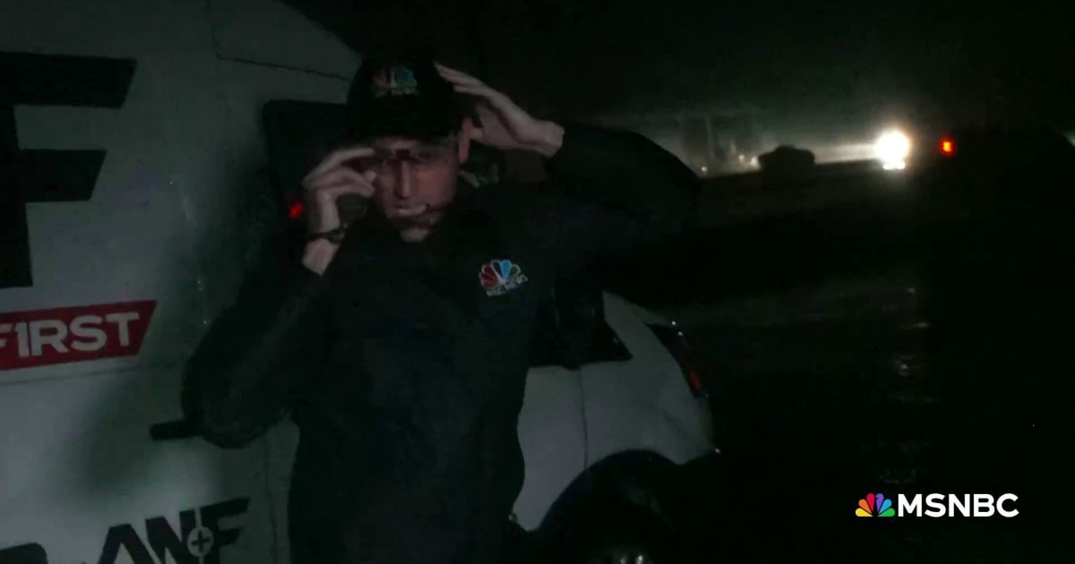 Watch reporter seek cover from Hurricane Helene eye wall in Perry, Florida