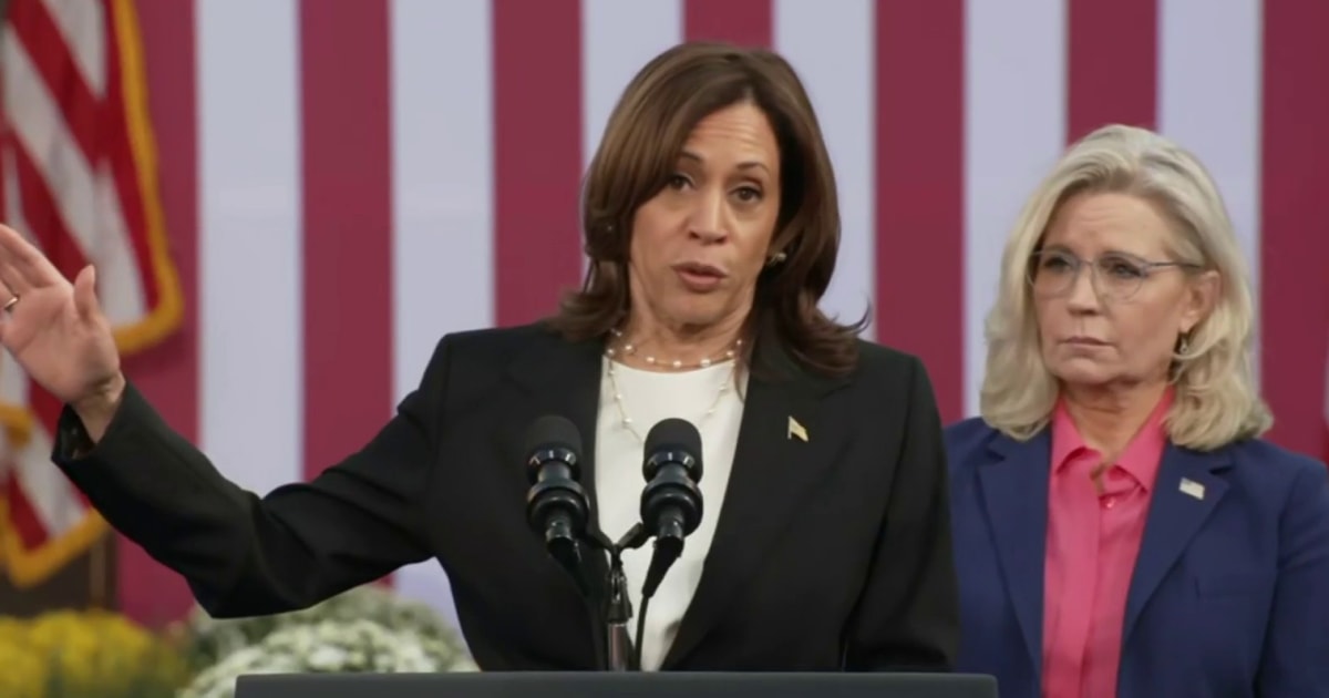 Harris campaigns with former Republican Rep. Liz Cheney