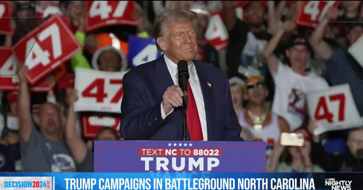 Trump campaigns in North Carolina and Obama campaigns with Walz